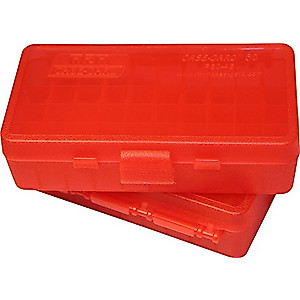 MTM 40/45/10MM Cal 50 Round Flip-Top Ammo Box, Red