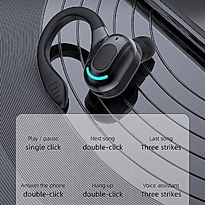 AZURAOKEY Bluetooth Headphones Wireless Earbuds, M-F8 Waterproof Hanging Single Ear Earbuds Bluetooth-Compatible 5.2 Noise Cancelling Sports Wireless Business Headphones Headset