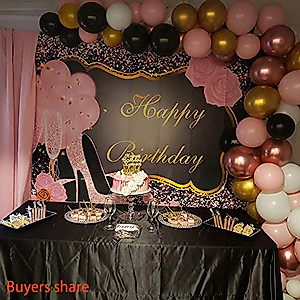 Chrome Rose Gold Burgundy Balloons - 50Pieces White Metallic Rose-Gold Dark Red Balloons for Birthday Women Wedding Bridal Shower Anniversary Party Decorations