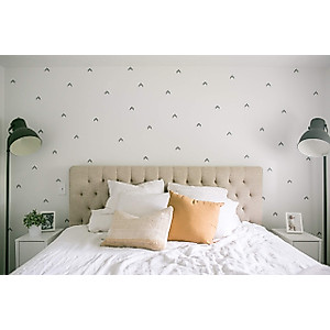 Modern Maxwell Wall Art Decals for Boys Girls Nursery, Bedroom, Living Room Archer Black Arrowheads Room Sticker Set 112 Pieces