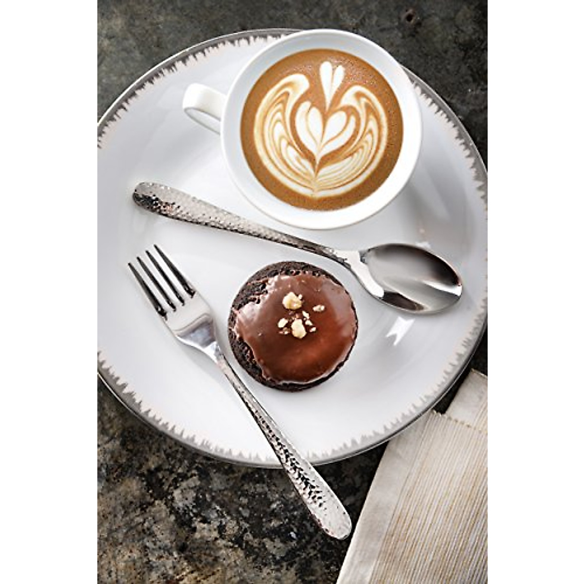 DANIALLI 60 Piece Silverware Set For 12, 18 10 Stainless Steel Silverware Set, Modern Fidenza Hammered Flatware Set, Knife/Fork/Spoon & Long Teaspoon/Salad Fork Mirror-Polished Dishwasher Safe Cutlery