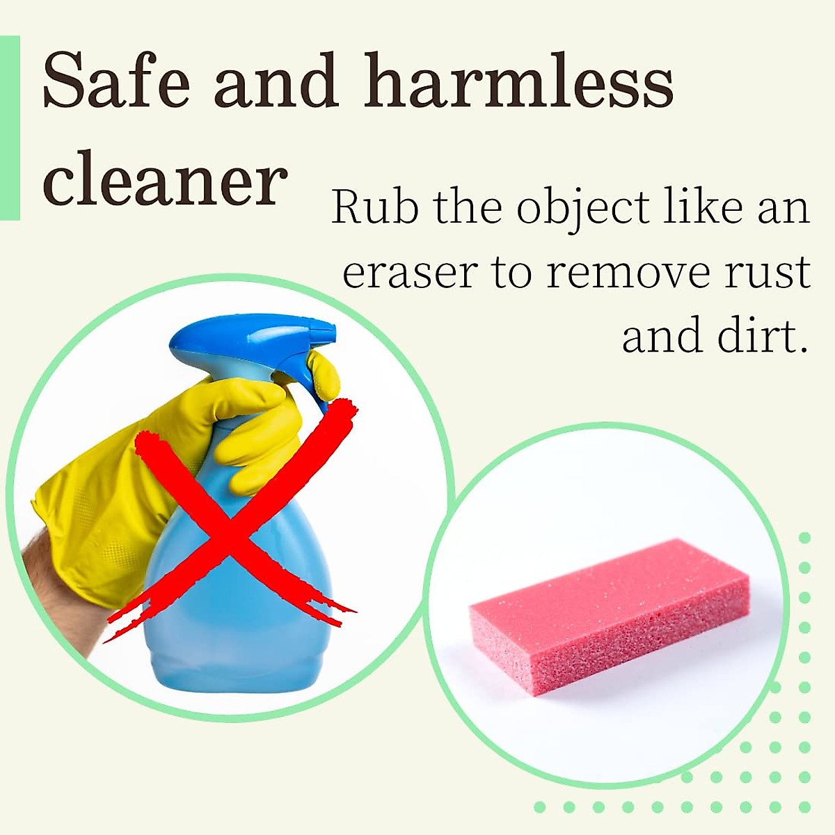 Rust Eraser for Knives Kitchen Stoves Wood Finish and Bicycles Multi Purpouse Cleaning Rubber Eraser Remover Dirt Stains, Set of 3 (Fine, Coarse, Extra coarse) Made in Japan