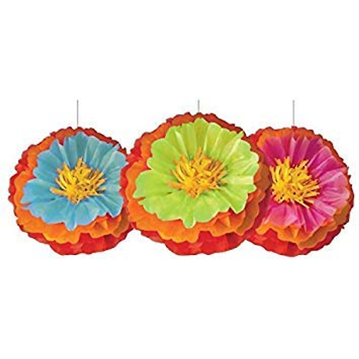 Amscan Fun-Filled Fiesta Cinco de Mayo Party Fluffy Flower Decoration, Paper, 16"