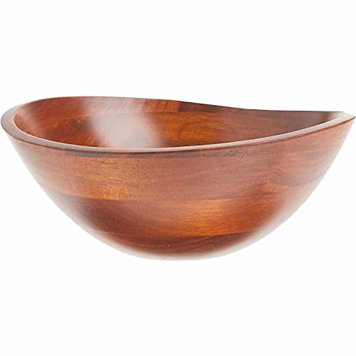 Lipper International Cherry Finished Wavy Rim Beechwood Serving Bowl for Fruits or Salads, Matte, Small, 7.5" x 7.25" x 3", Single Bowl, 30.43Fl oz