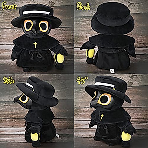 Plague Doctor Plush Toy, 16" Big Weighted Spook Cute Stuffed Plushie Pillow Doll, Soft Large Fluffy Halloween Hugging Cushion Decor, Present for Kids and Adults