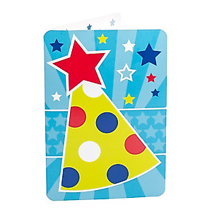 Hallmark 13" Large Gift Bag with Birthday Card and Tissue Paper (Blue with Stars, Birthday Boy)