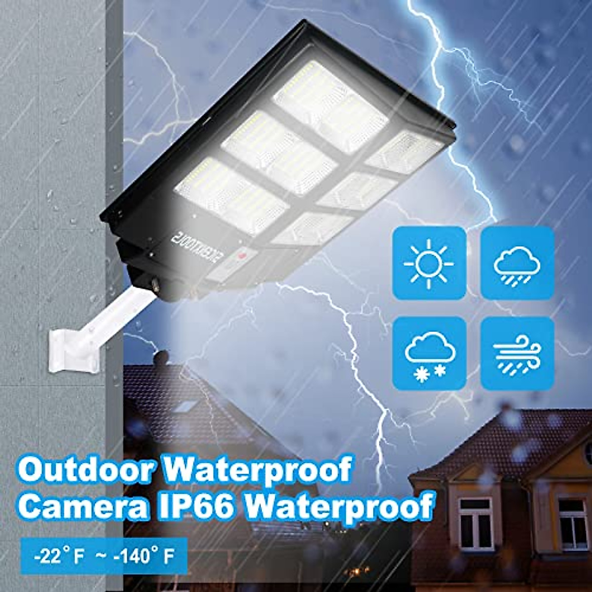 SICENXTOOLS 600W Solar Street Light Outdoor,Solar Light Outdoor Waterproof Commercial 6500K Dusk to Dawn Solar Outdoor Lights with Motion Sensor Solar Powered Security for Ball Court,Road,Yard