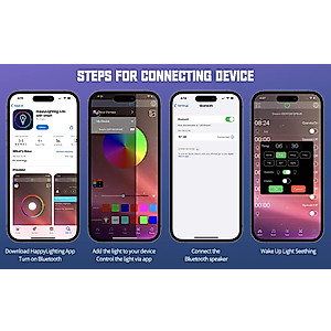 Aimery 4 in 1 Table Lamp,Wireless Charger Atmosphere Lamp,Sunrise Alarm Clock and Bluetooth Speaker Controlled by APP,Dimmable Bedside Lamp,Table lamp for Bedroom Decor,Dorm Decor (Black)