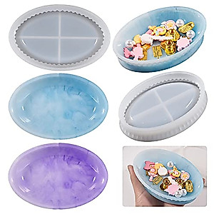 DIY Crystal Lace Oval Striped Coffee Tray Mold Epoxy Fruit Plate Mat Coaster Silicone Mold for Wine Tray Storage Box