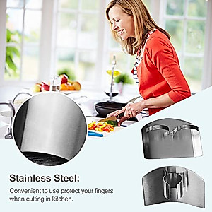 Tsugar Finger Guards for Cutting, Finetaur Stainless Steel Finger Guard, Finger Guard for Cutting Vegetables, Finger Protector