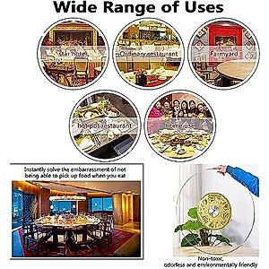 Lazy Susans Turntable 10mm Tempered Glass Lazy Susan Heavy Duty Turntable Round Dining Table Swivel Large Tabletop Serving Plate ，20-47in Kitchen Dining Table Rotating Tray, Aluminum Alloy Bearing (C