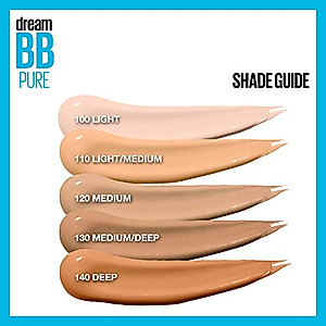Maybelline Dream Pure Skin Clearing BB Cream, 8-in-1 Skin Perfecting Beauty Balm With 2% Salicylic Acid, Sheer Tint Coverage, Oil-Free, Light/Medium, 1 Count