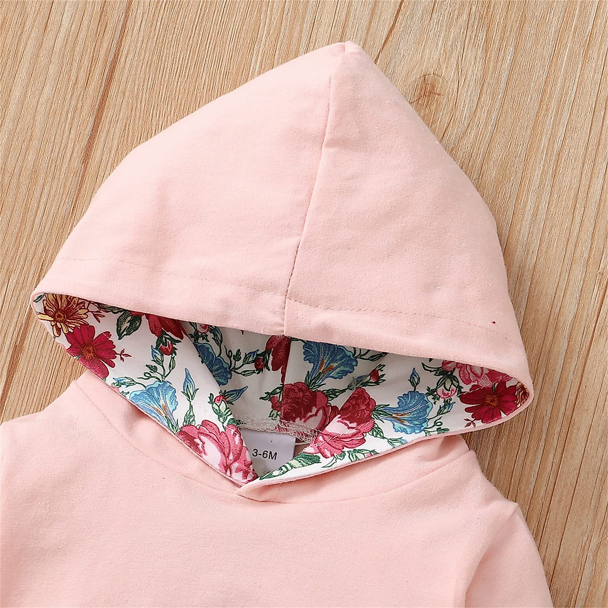 ATPAT Baby Girl Clothes Baby Girl Outfits Long Sleeve Hoodie Sweatshirt Floral Pants Sets with Pocket Burgundy 9-12 Months