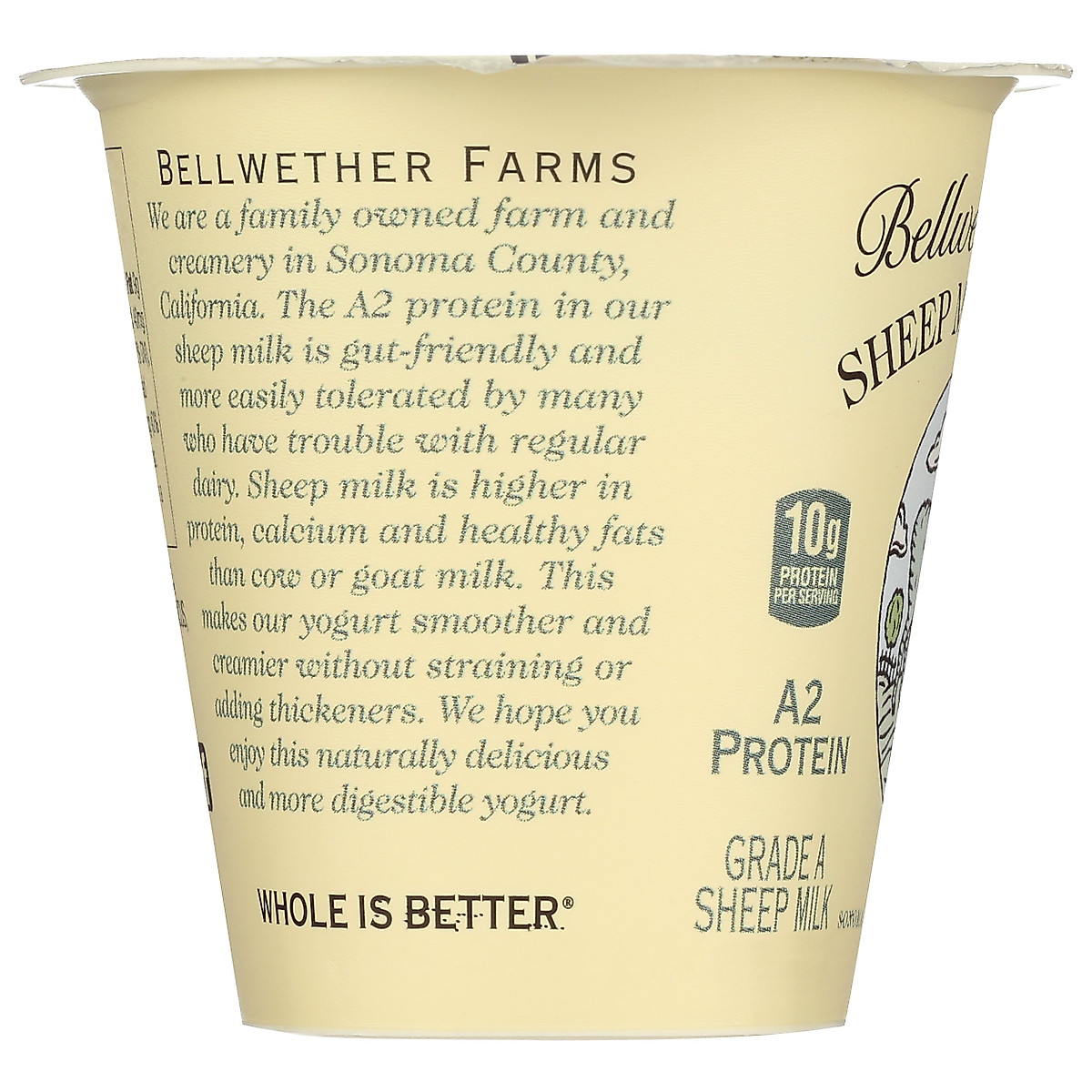 Bellwether Farms, Sheep Milk Yogurt, Plain, 6 oz