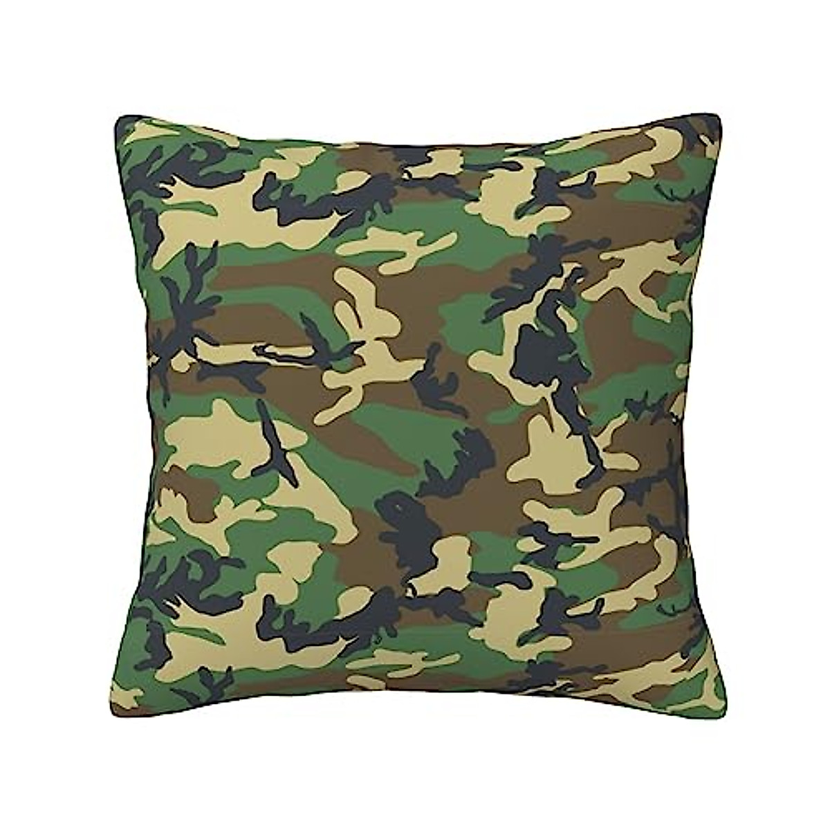 WURTON Green Military Camo Print Throw Pillow Covers, Soft Square Cushion Case,for Sofa, Couch,Bed Chair-18 X 18 Inch
