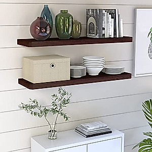 Way Basics Wall Mount Display (9.8 x 35.4 x 1.5), Espresso