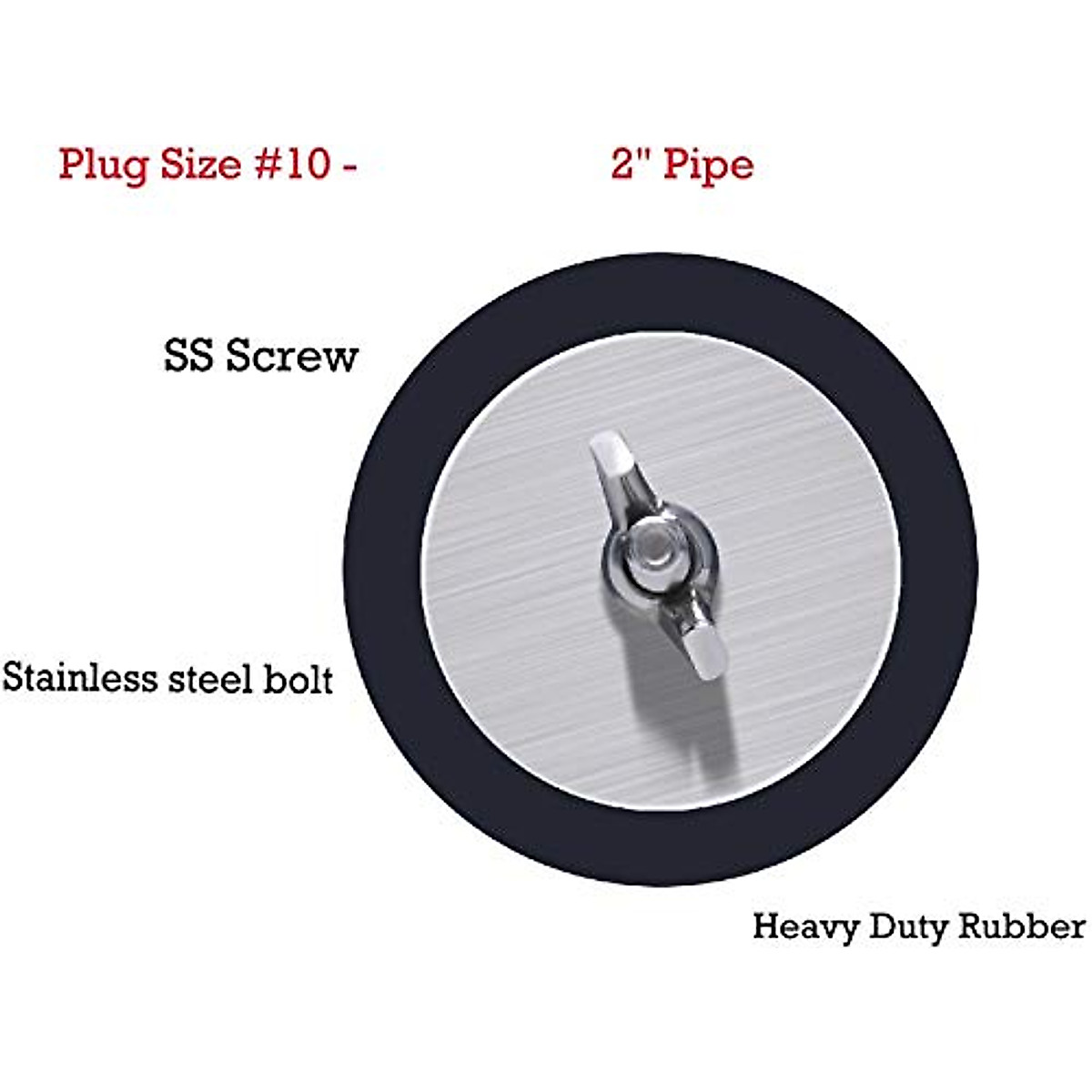 Podoy Swimming Pool Winterizing Plugs 1.5" to 2" Heavy Duty with SS Screw Stainless Steel Bolts Winter 2 inch Rubber Expansion Plug(Pack of 2)