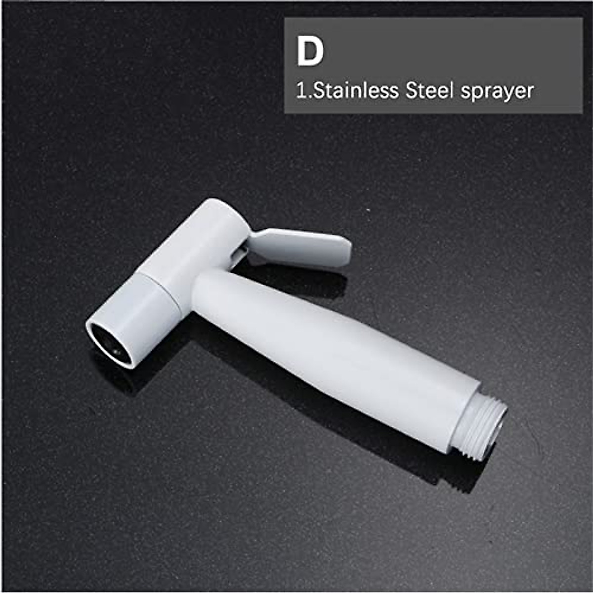 MINJING Bidet Faucet, Single Cold Hand Held Toilet Bidet Sprayer White Paint Stainless Steel Solid Brass Valve Bidet Faucet Shower Douche Kit,A Set