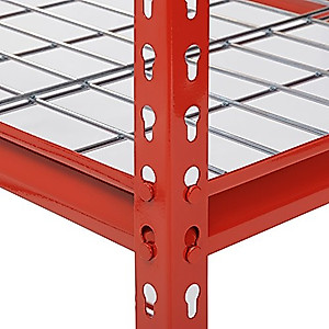 Muscle Rack UR602472WD5-R 5-Shelf Steel Shelving Unit, 60" Width x 72" Height x 24" Length, Red