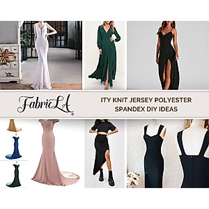 FabricLA ITY Knit Jersey Polyester Spandex Fabric by The Yard - 60" Inch Wide, 2-Way Stretch - Costumes & Dancewear - Black, 2 Continuous Yards