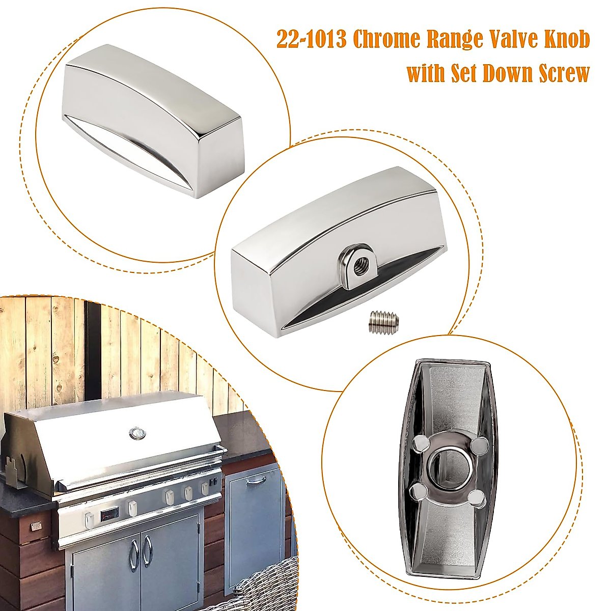 Chrome Knob Dial for Gas Control Valve, Fit for D-Shape Valve Stem Design Gas Control Valve Stove Range Oven Griddle Char Broiler - Replacement for Gas Stove Range Knobs