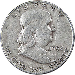 1954 D Franklin Half Dollar AG About Good 90% Silver 50c US Coin Collectible