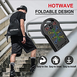 HOTWAVE Push Up Board Fitness,Foldable 20 in 1 Push Up Bar at Home Gym,Pushups Handles for Floor,Portable Workout Equipment