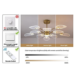 Ganeed Modern Sputnik Chandelier,56W Dimmable LED Pendant Light with 10 Lights,Gold Plating Branch Chandeliers Mid Century Hanging Light for Dining Room, Bedroom,Living Room,Kitchen,Hotel