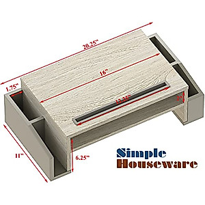 Simple Houseware Desk Monitor Stand Riser with Adjustable Organizer Tray, Maple