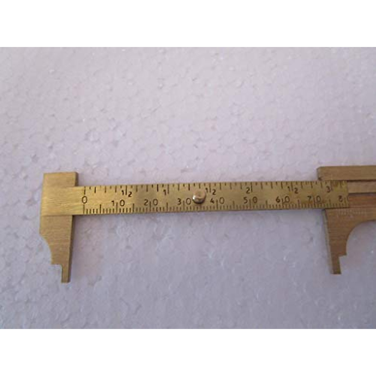 Mini Brass Pocket Ruler Handy Sliding Gauge Brass Vernier Caliper Ruler Measuring Tool Double Scales mm/inch : (80mm)