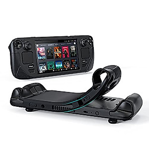 Syntech Protective Case Compatible with Steam Deck Accessories Console, All-Round Protection with Non-Slip Thumb Grips, Anti-Slip & Scratch, Silicone Cover for Enhanced Fit and Alignment-Black