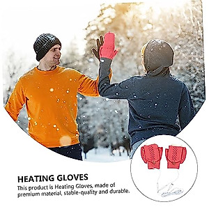 CLISPEED 1 Set Heated Gloves Ski Gloves Hand Warmers Gloves PC Laptop Warm Laptop Gloves Warming Gloves USB Heated Gloves for Typing Sports Thermal Gloves Electric Thermal Mitts Hand Covers