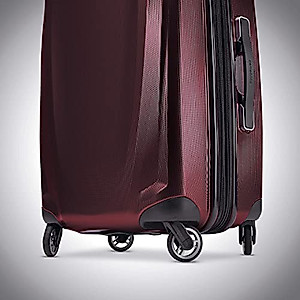 Samsonite Winfield 3 DLX Hardside Expandable Luggage with Spinners, Burgundy, Checked-Large 28-Inch