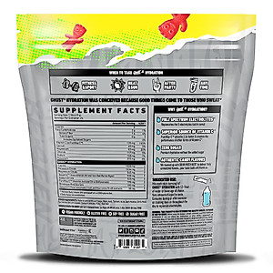 GHOST Hydration Packets, Sour Patch Kids Redberry, 24 Sticks, Electrolyte Powder - Drink Mix Supplement with Magnesium, Potassium, Calcium, Vitamin C - Vegan, Free of Soy, Sugar & Gluten