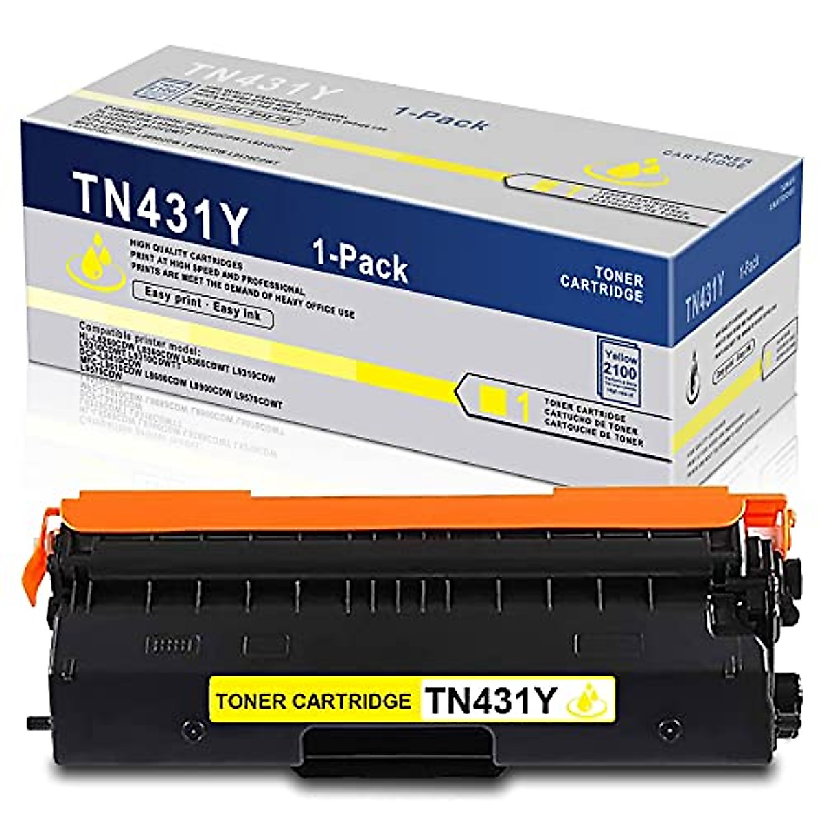 VIT 1 Pack TN431 TN-431 TN431Y TN-431Y Yellow High Yield Compatible Toner Cartridge Replacement for Brother HL-L8260CDW L8360CDW L8360CDWT L9310CDW L9310CDWT L9310CDWTT Printer