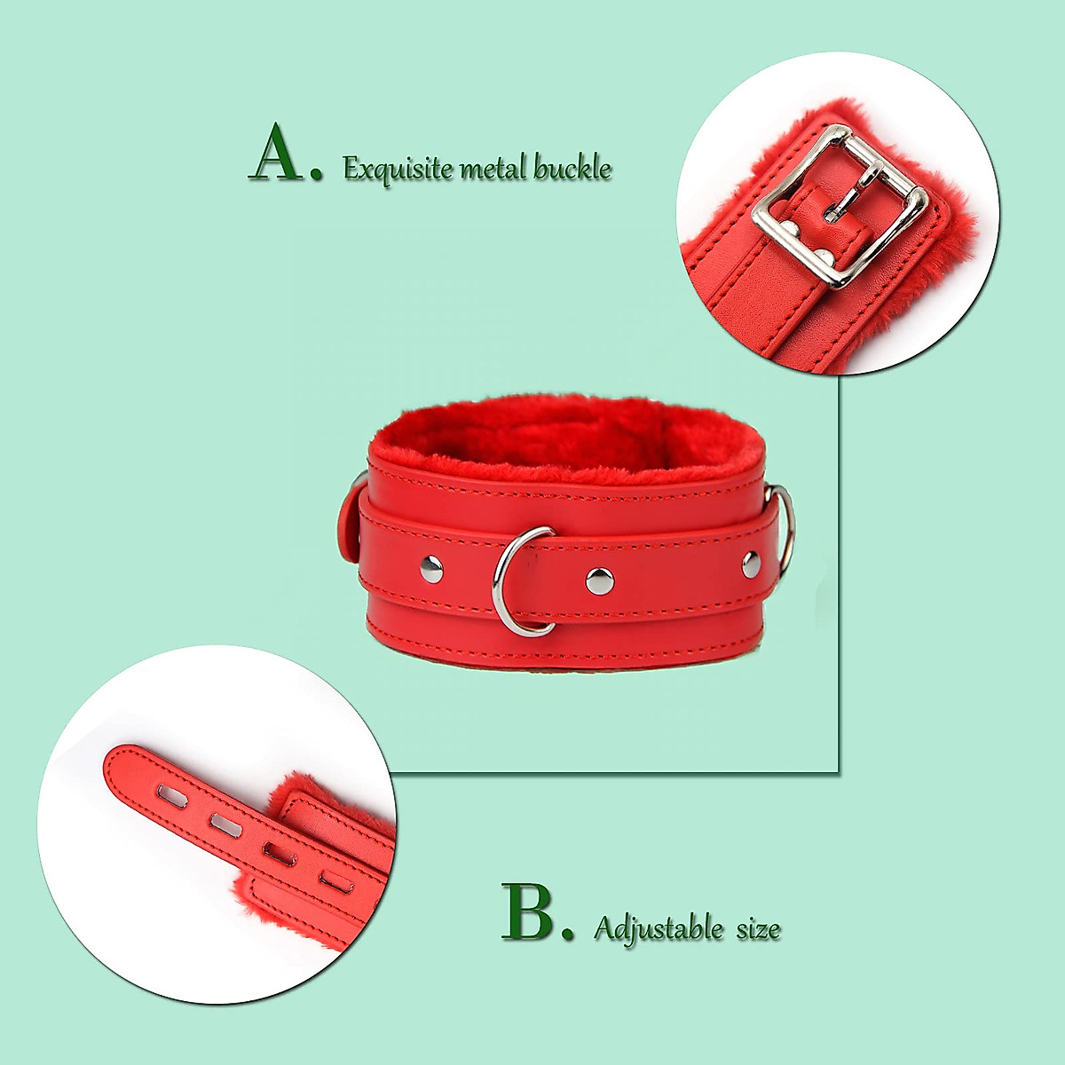 NouAn PU Leather Choker Collar Necklace for Women Adjustable and Detachable of Pet Collar,Black,Pink,Red