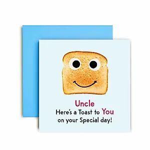 Huxters Birthday Cards for Men – Special Toast to Uncle Birthday Card – Funny Birthday Card for Uncle with Recyclable Envelope Included – Original Illustrative Artwork (Uncle)