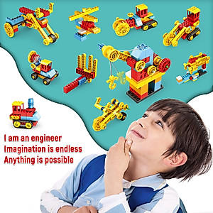 STEM Building Toys for Kids, 10Model Preschool Educational Learning Toys with Storage Box, Construction Engineering Erector Set Preschool Learning Toy,Birthday Gift for Boys Girls 3+ (96Pcs)