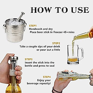 Whiskey Glass Gift with 2pc Beer Chiller Sticks with 1 Bottle Opener, Christmas Stocking Stuffers, Gifts for Men Dad Huband Boyfriend Adults