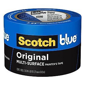 Scotch Painter's Tape Original Multi-Surface Painter's Tape, 2.83 Inches x 60 Yards, 1 Roll, Blue, Paint Tape Protects Surfaces and Removes Easily, Multi-Surface Painting Tape for Indoor and Outdoor Use