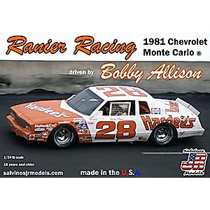 Salvinos Jr Model 1:24 Scale Nascar 1981 Chevrolet Monte Carlo Bobby Allison Reinear Racing Plastic Model Kit