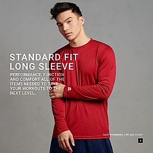 Russell Athletic Men's Long Sleeve Performance Tee, Black, X-Large