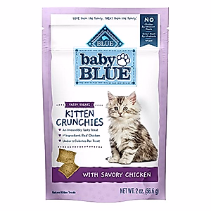 Blue Buffalo Baby BLUE Kitten Crunchies Natural Kitten Treats, Savory Chicken 2-oz Bag