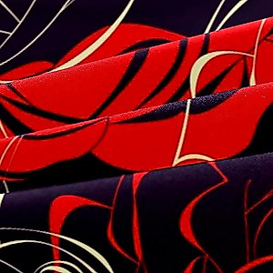 VAPOKF Duvet Covers Set Twin Size Soft and Breathable Microfiber Comforter Bedding Set 1 Duvet Cover 2 Pillowcase with Zipper Closure for Kids Women Men, Red Roses