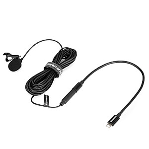 Saramonic 3.5mm TRS Male to Apple Lightning Connector Microphone & Audio Adapter Cable 9" (22.86cm) (SR-C2000), black