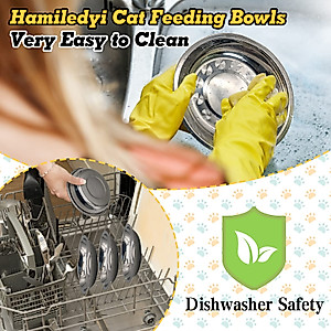 Hamiledyi 12 Pcs Stainless Steel Cat Bowls Replacement Whisker Fatigue Relief Cat Plates Pet Water Dish Shallow Kitten Bowls Pet Bowls for Dogs Cats or Other Small Animals (7.05 Inch Diameter)