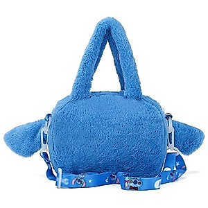 NanWind Stitch adjustable shoulder strap crossbody bag, zippered handbag. Stitch plush animal soft doll, cute children's gift (blue)