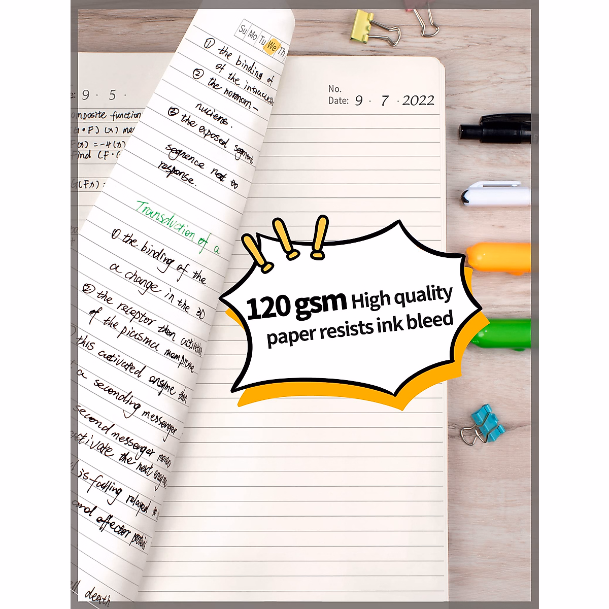 SUNEE 3 Pack Spiral Notebook - A5 Lined Journal Notebook, 120gsm Thick Paper, College Ruled, Giftable Journal for Study and Notes 80 Sheets, 5.7" x 8.3", Blue, Pink, Transparent