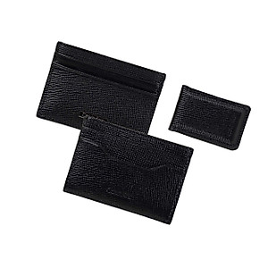 Calvin Klein Men's Wallet Sets-Minimalist Bifold and Card Cases, Black Bessemer, One Size