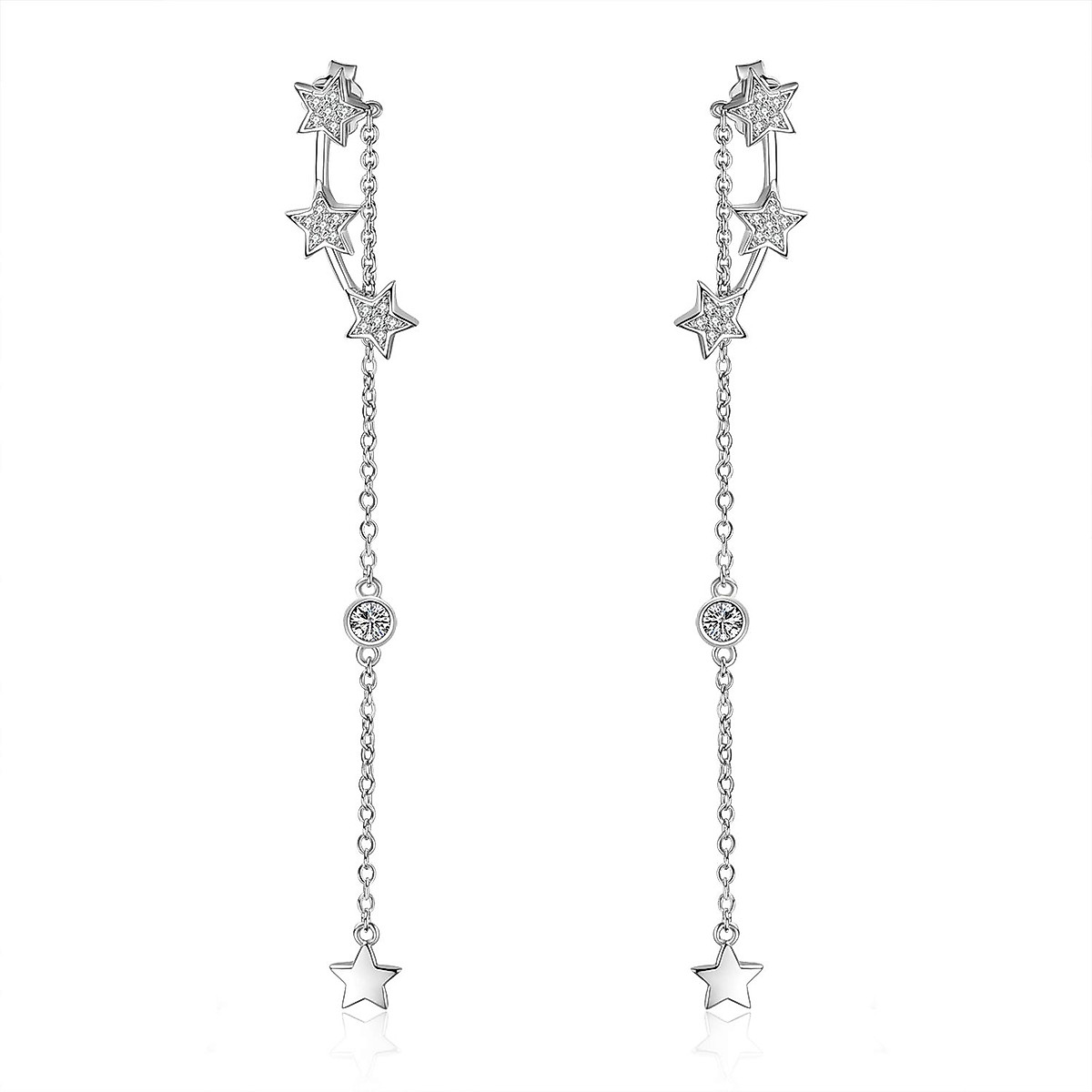 Star Earrings for Women Sterling Silver Star Jewerly Earwire Stud Earrings Gifts for Women